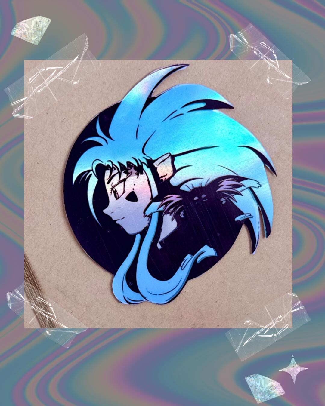 Ryoko Waifu Holographic Anime Sticker |UNIQUE Large Vinyl Decal ...