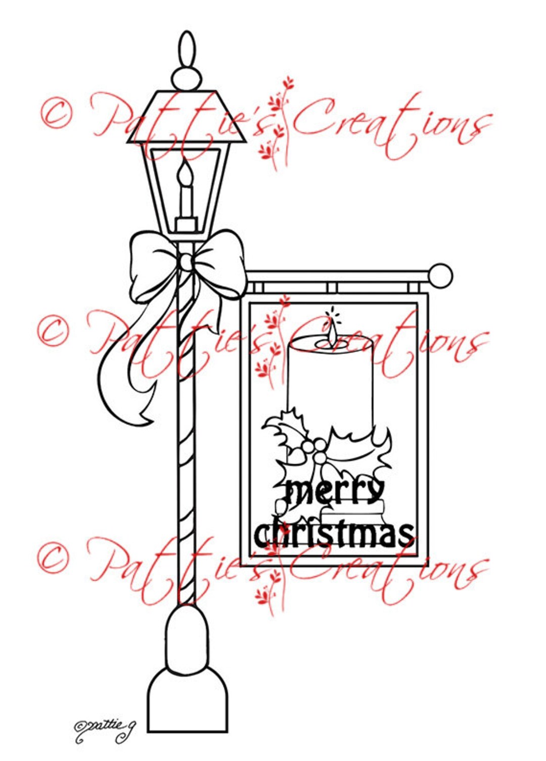 Merry Christmas Lamp Post - Etsy