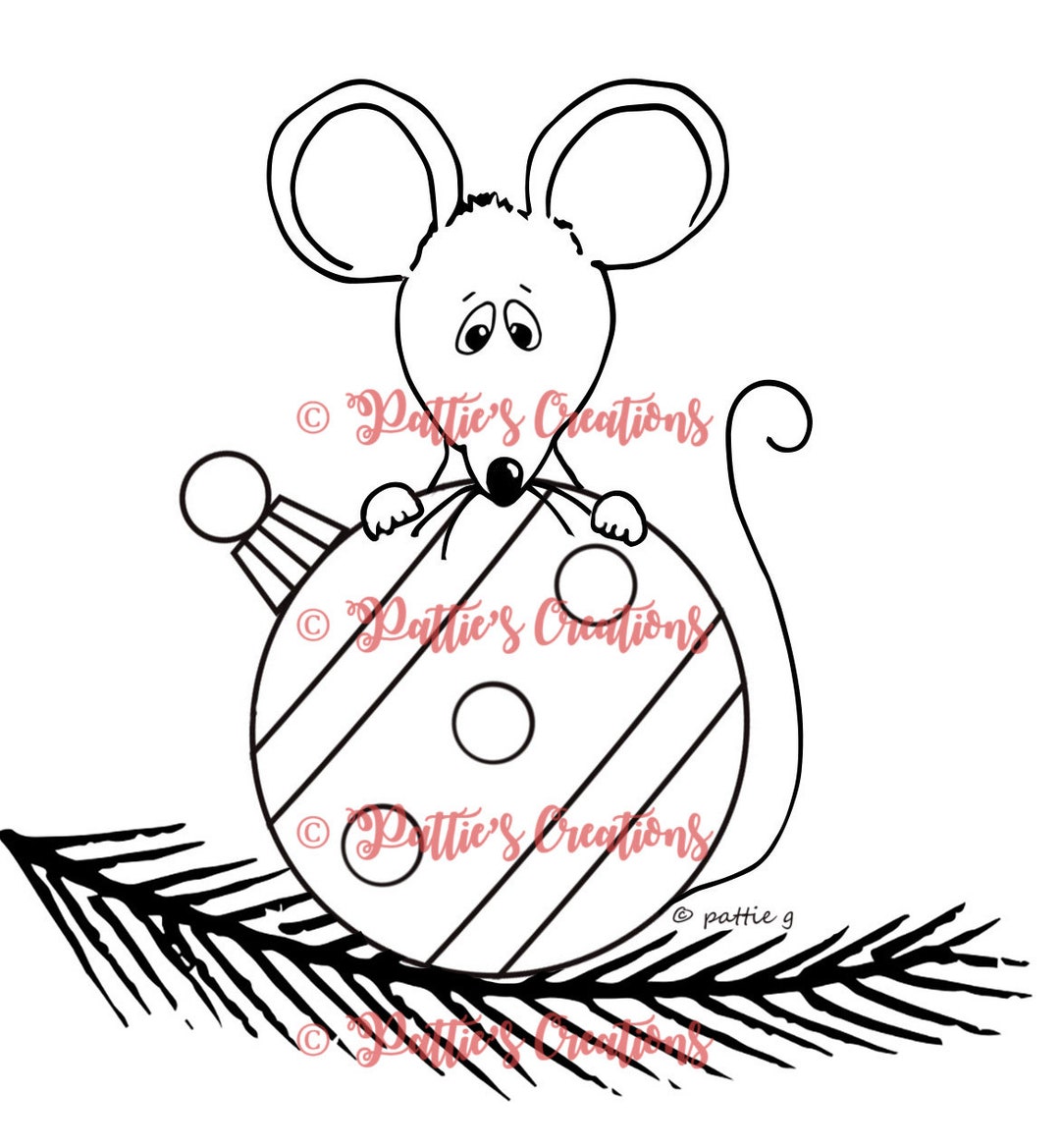 Mouse With Christmas Ornament - Etsy