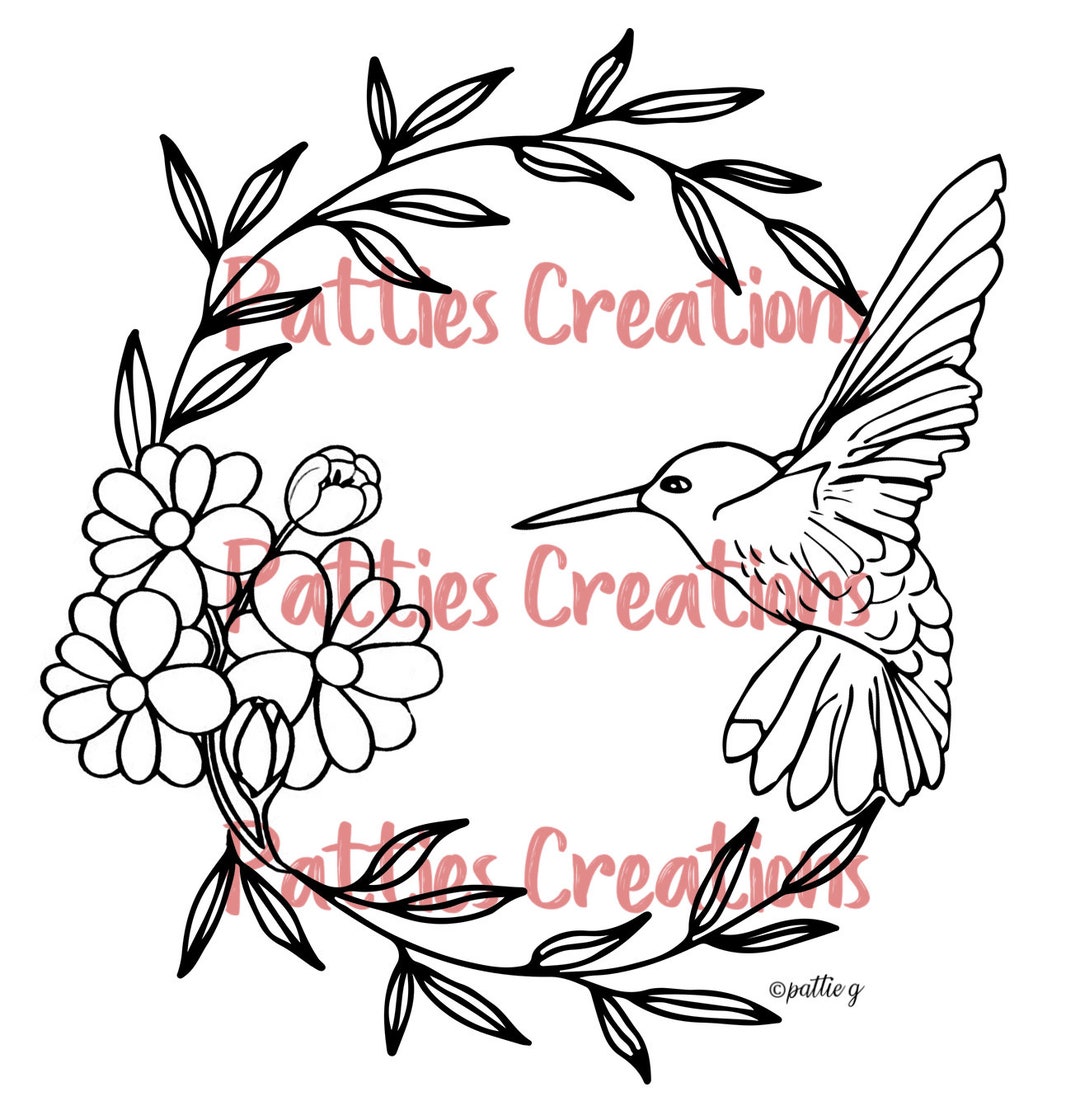 Hummingbird Floral Wreath - Etsy