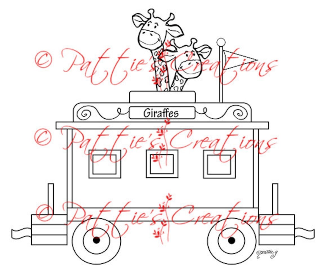 Circus Train Coloring Page