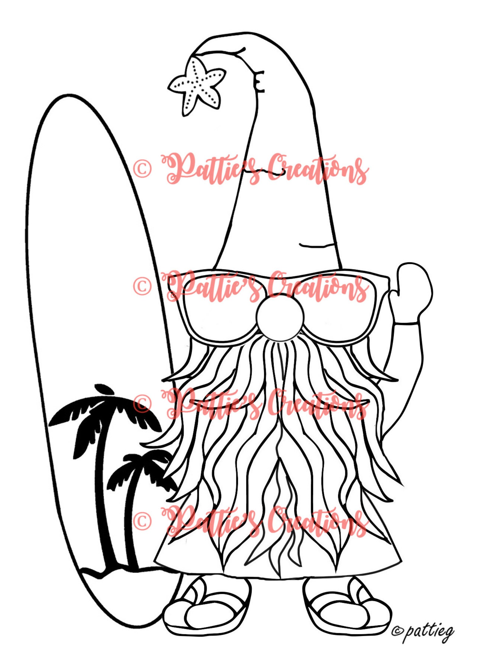 Beach Gnome With Surfboard - Etsy