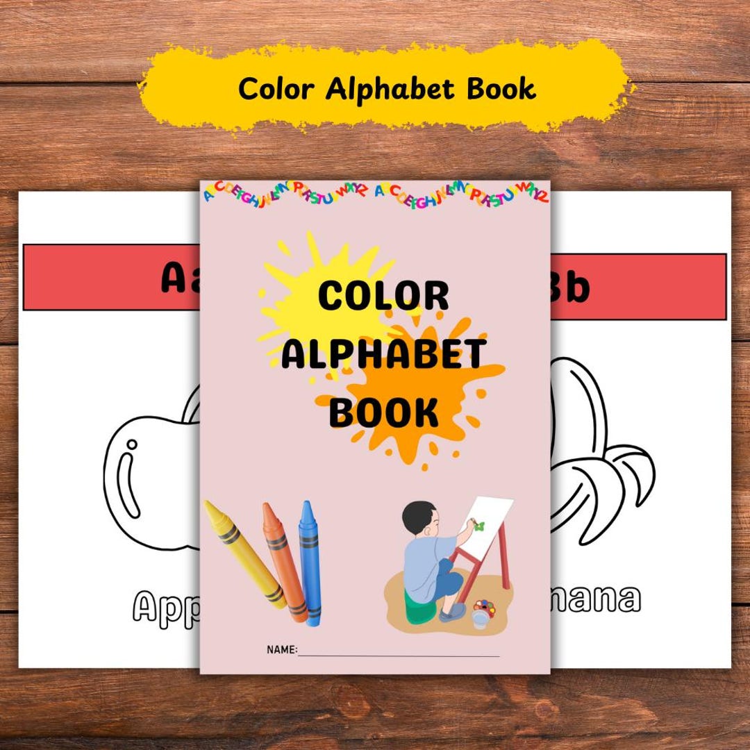 Printable Alphabet Coloring Book: A to Z Learning Pages (digital ...