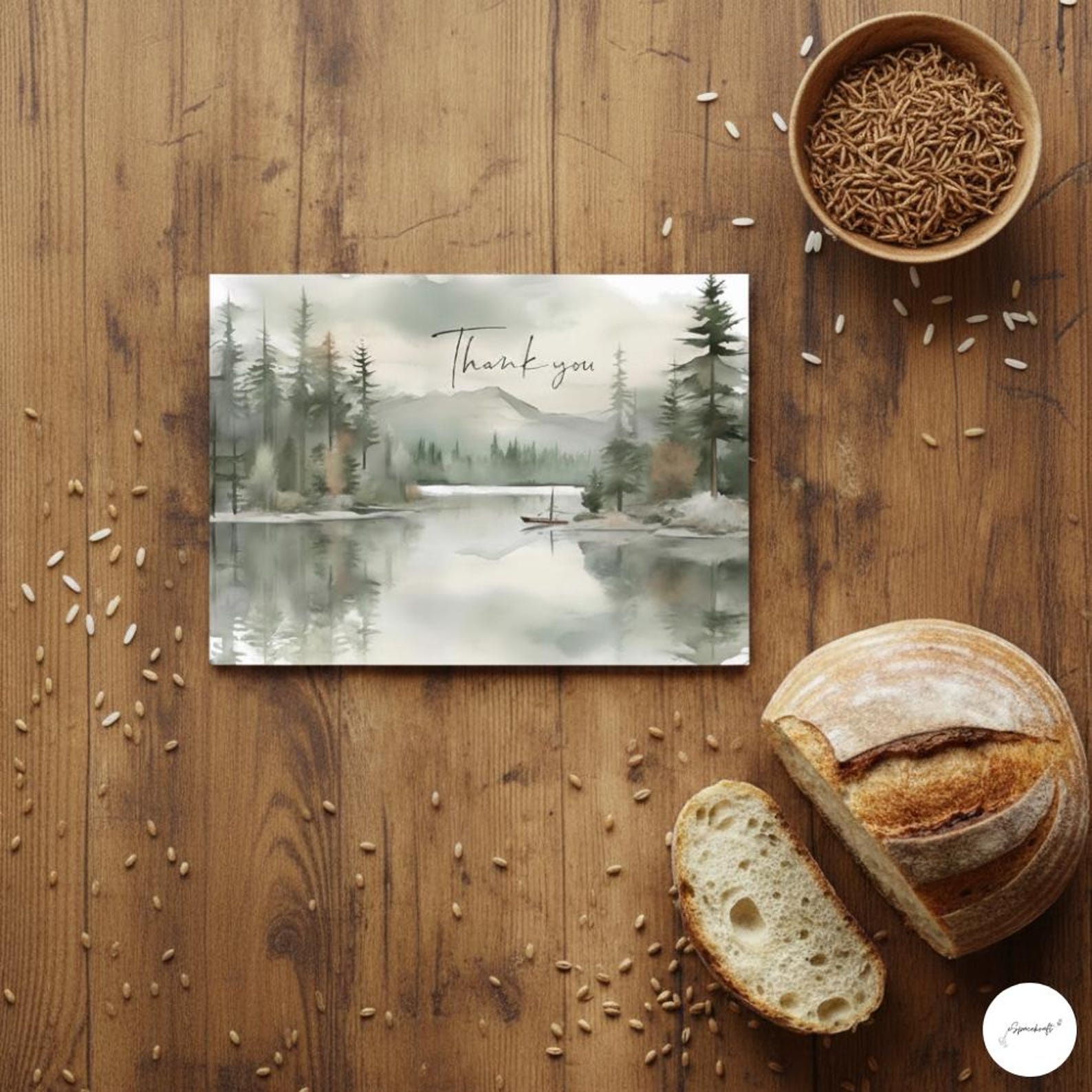 Thank You Cards Set of 20,4X6 Inches Watercolor Nature Forest Thank You ...