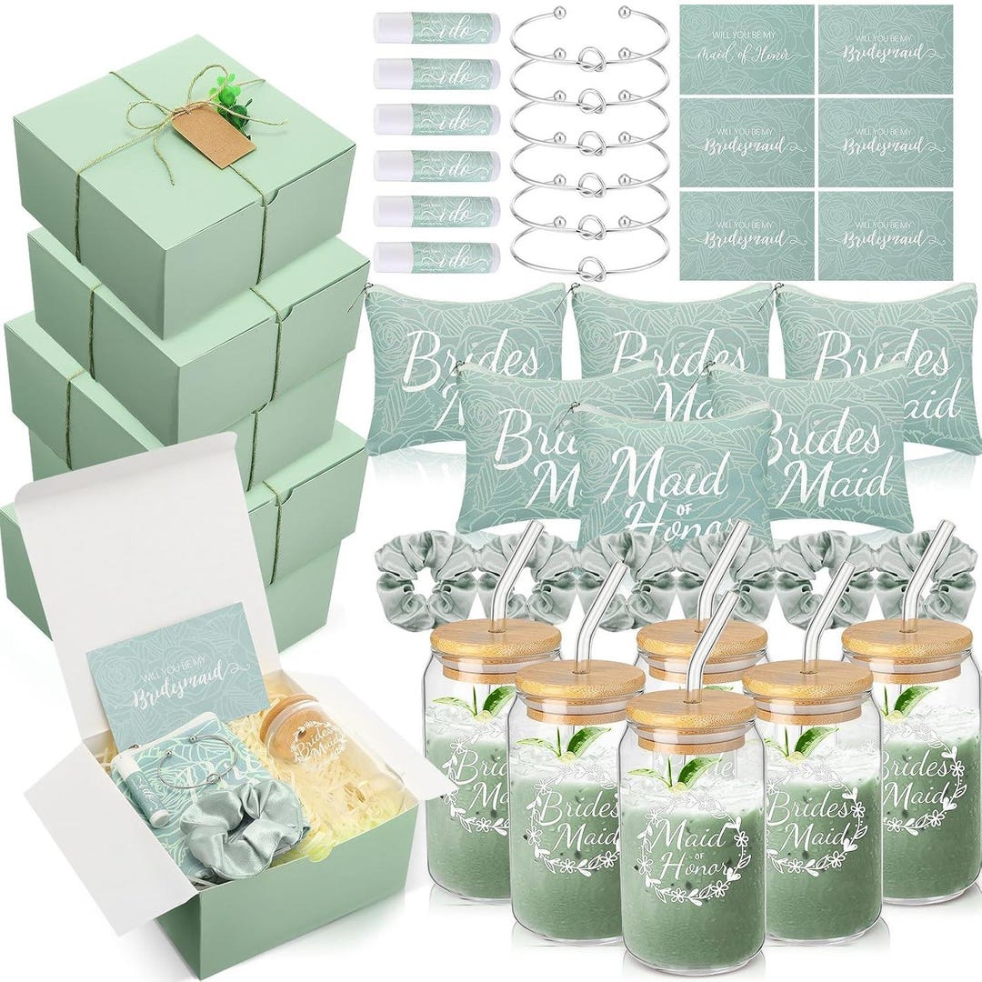 54 Pcs Bridesmaid Proposal Gifts, Maid of Honor Gift Include Wedding ...