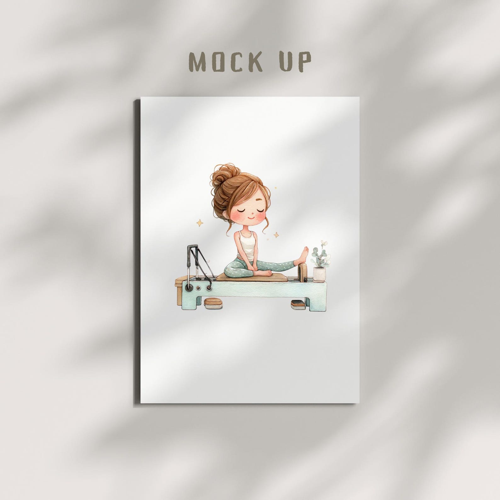Pilates Clipart Set | Cute Fitness Girl Pngs | Watercolor Pilates and ...