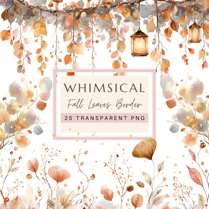 Watercolor Fall Leaves Clipart Bundle: Whimsical Autumn Forest PNG ...