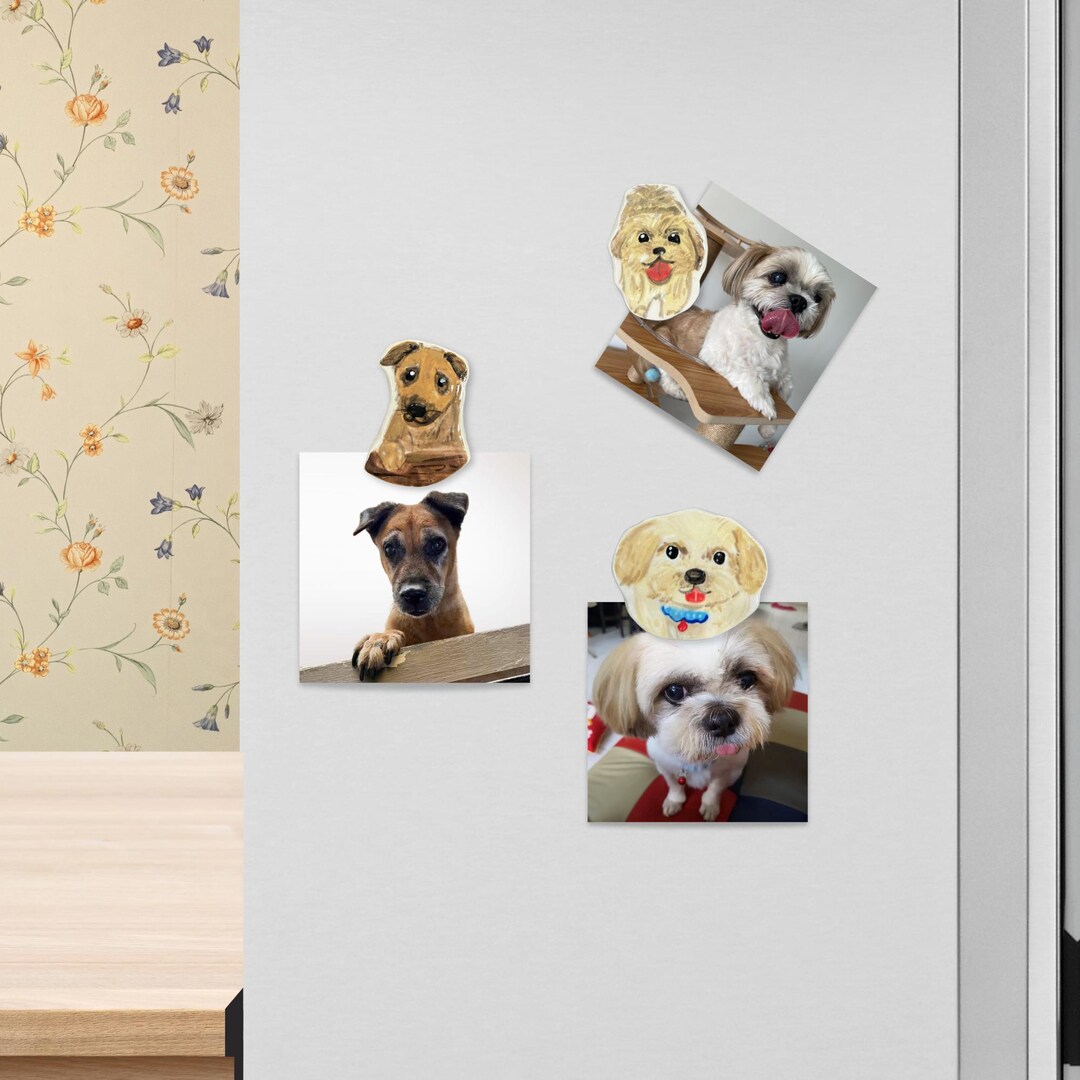 Custom Pet Magnet – Hand-painted Ceramic, Personalized Dog or Cat ...