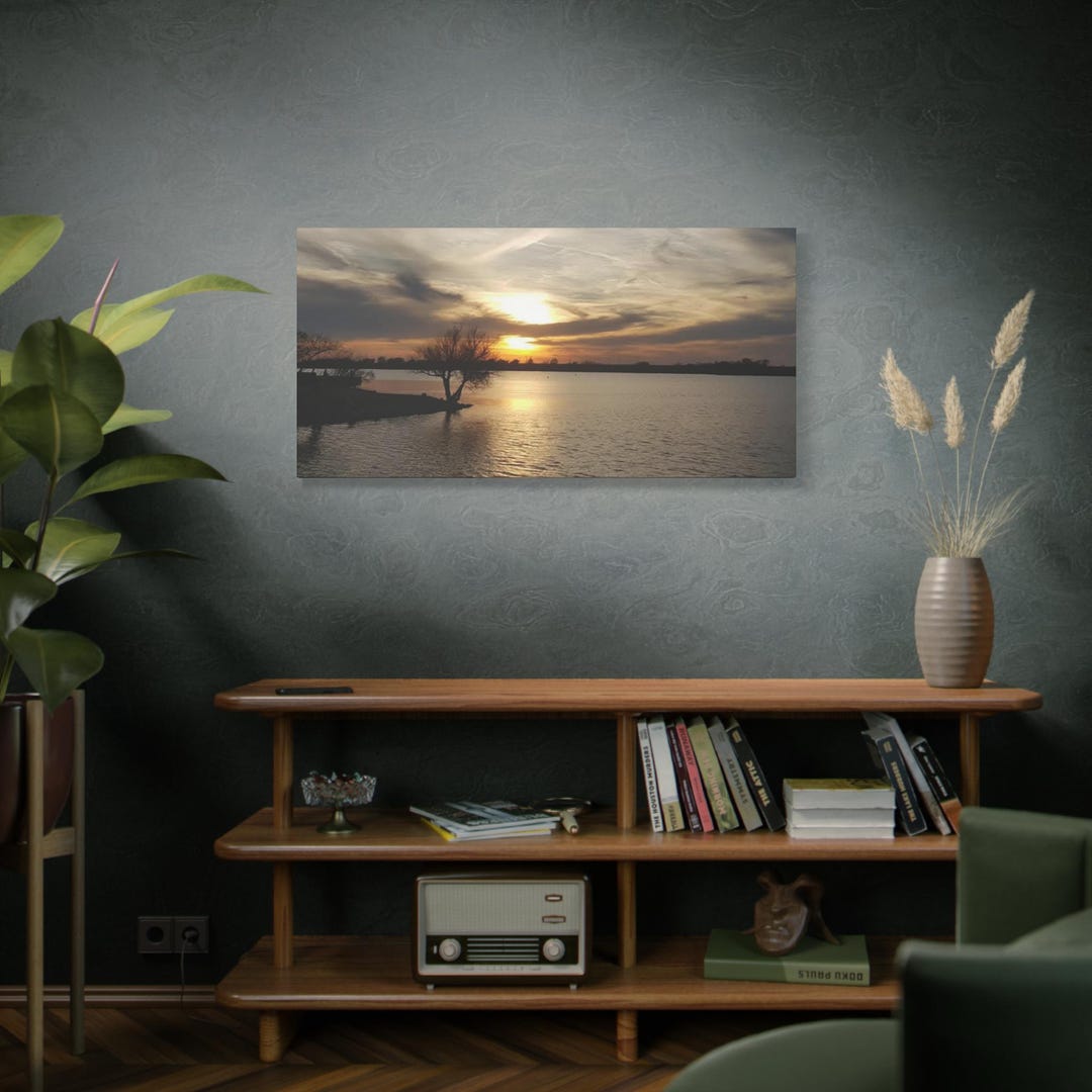Oklahoma Sunset Lake Canvas Print: Tranquil Nature Photography - Etsy