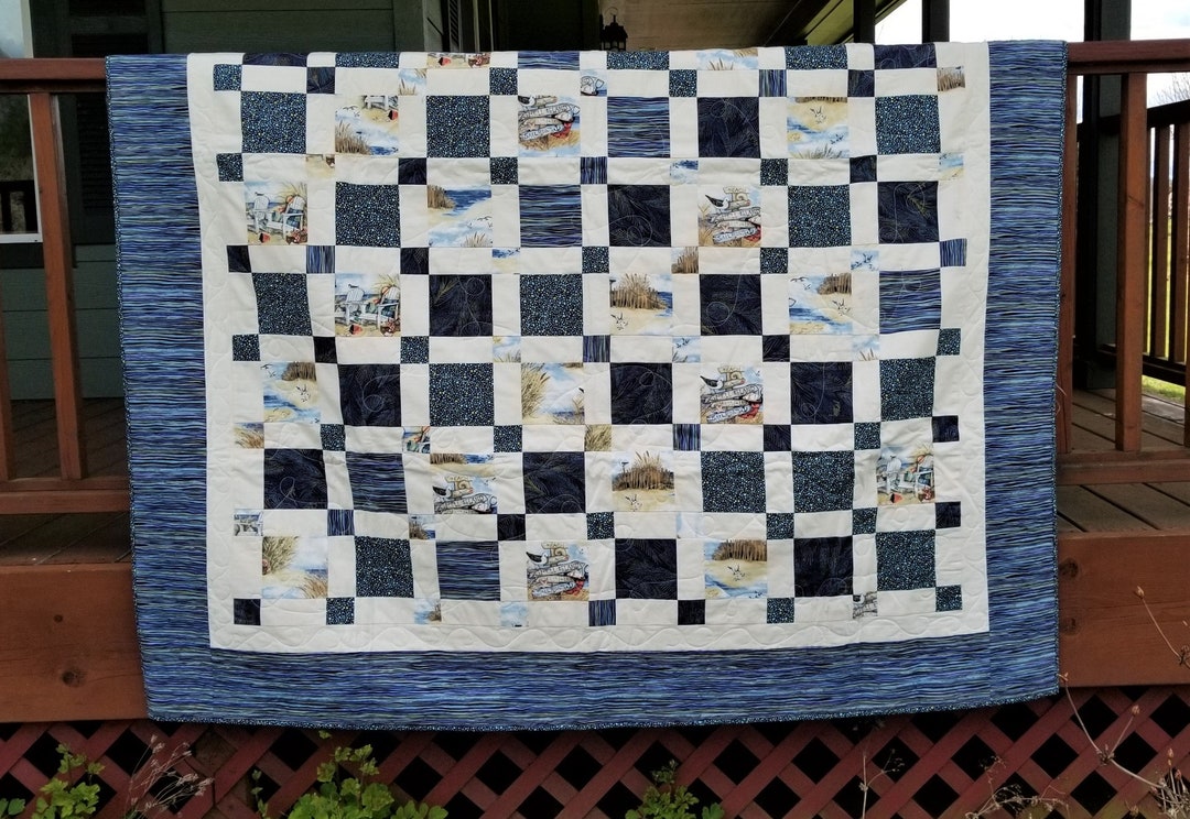 Seaside Beach Coastal Bed Quilt - Etsy