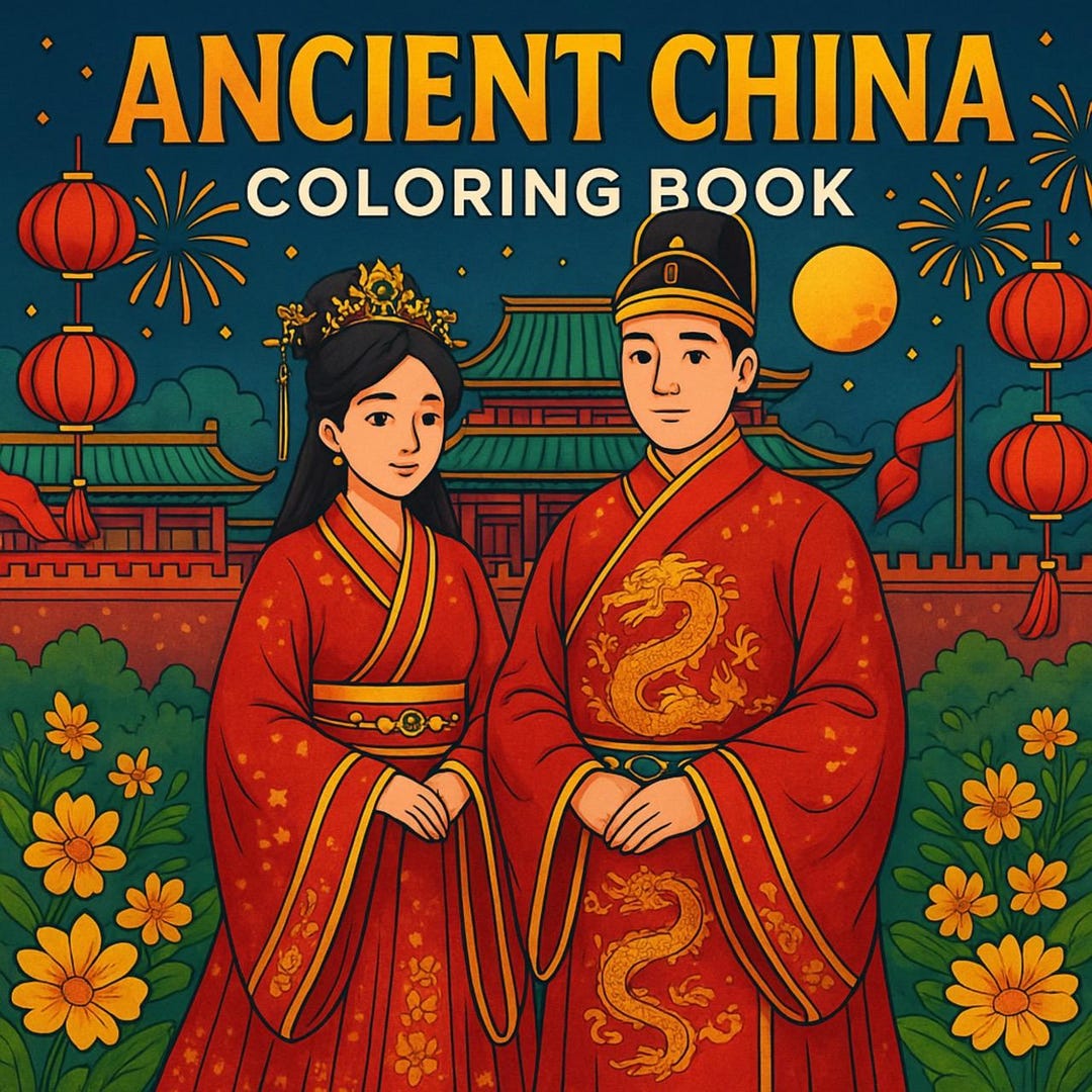20 Ancient China Coloring Pages for Adults, Printable Imperial Chinese ...