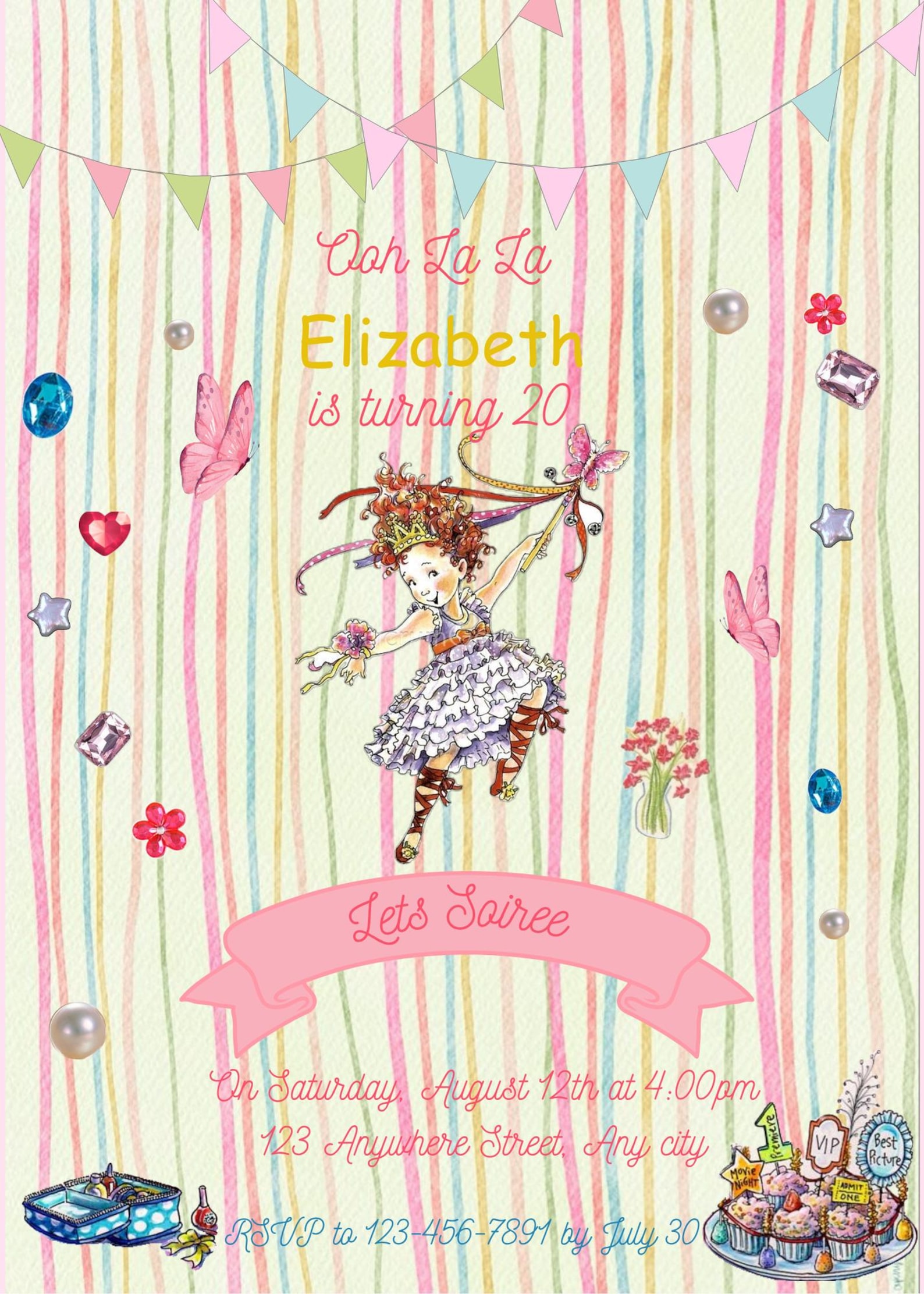 Fancy Nancy Birthday Invitation Template - Etsy