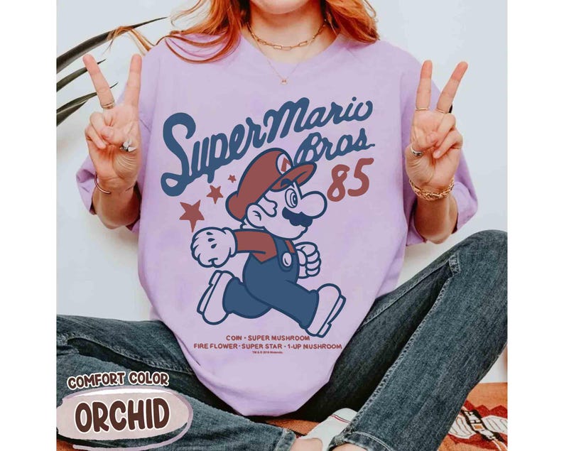 Comfort Colors Super Mario Bros 85 Vintage Stars Retro Shirt, Nintendo ...