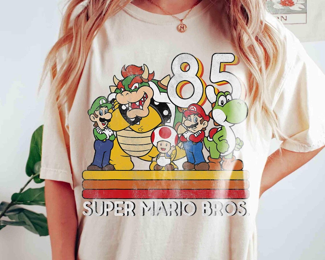 Vintage Nintendo Super Mario Bros 85 Retro Character Shirt, Nintendo ...
