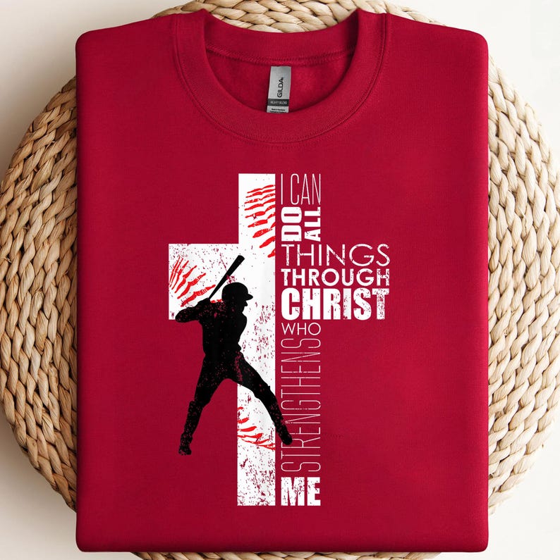 Christian Cross Baseball I Can Do All Things Through Christ PNG ...