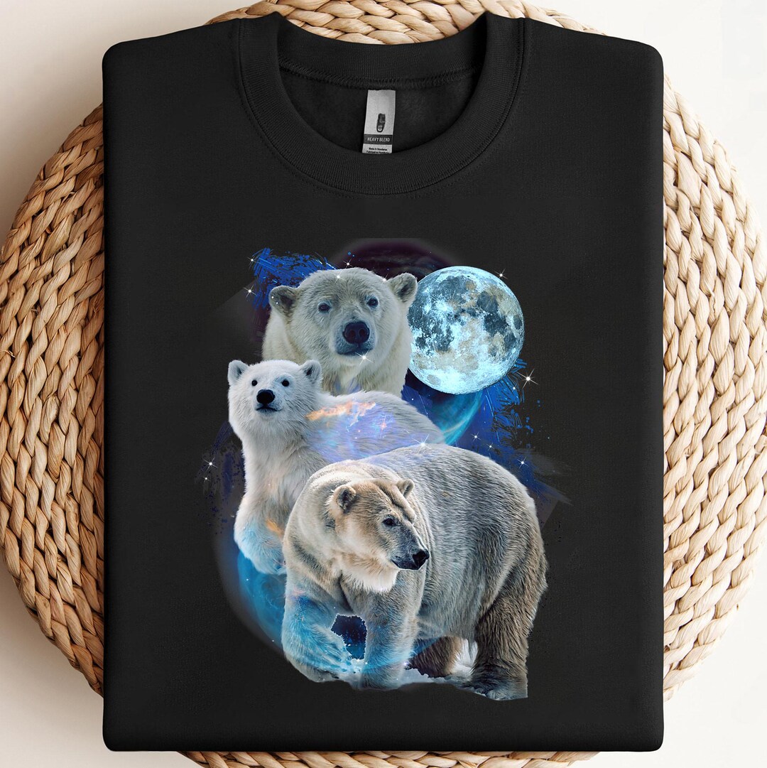 3 Moon Polar Bears Funny Fur Marine Mammals Bear Art Humor PNG ...