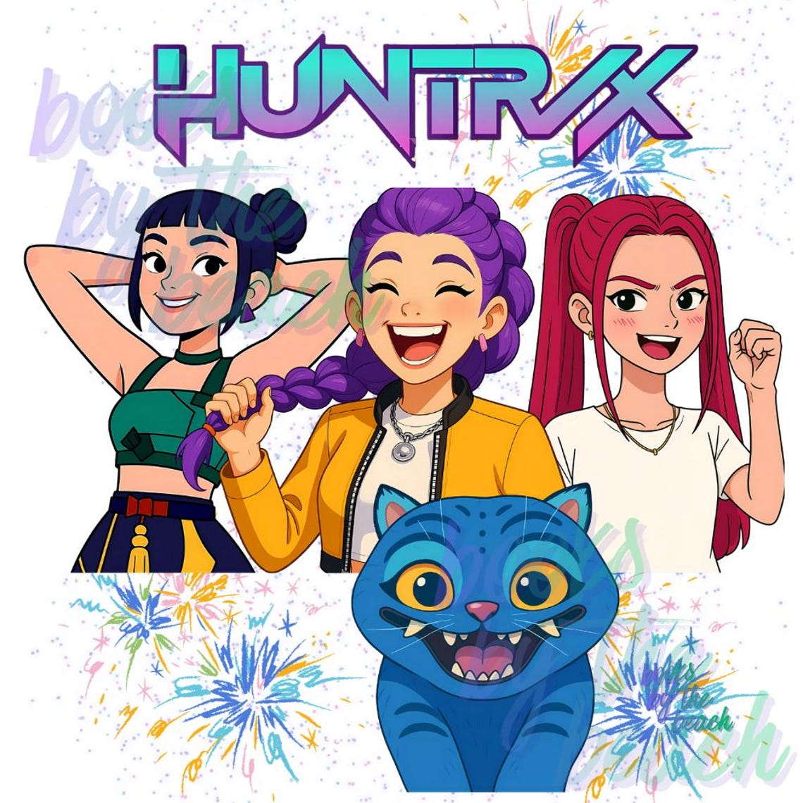 Huntrix and Derpy PNG, Kpop Demon Hunters Kids Tshirt, Cute Meme Style ...