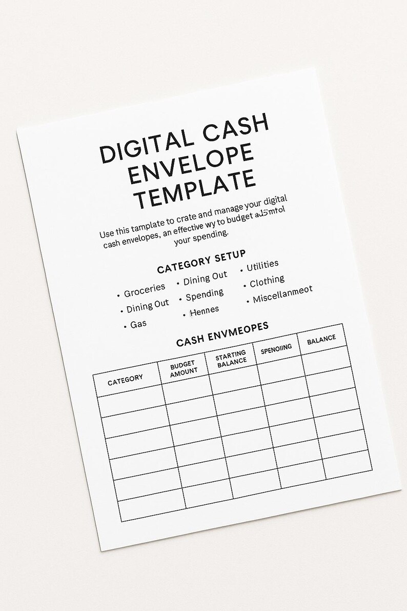 Digital Envelope Budgeting System | Printable & Fillable PDF | Cashless ...