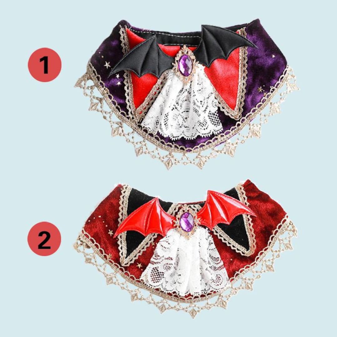 Gothic Bat Wing Pet Bib With Lace and Gem for Cats and Small Dogs ...