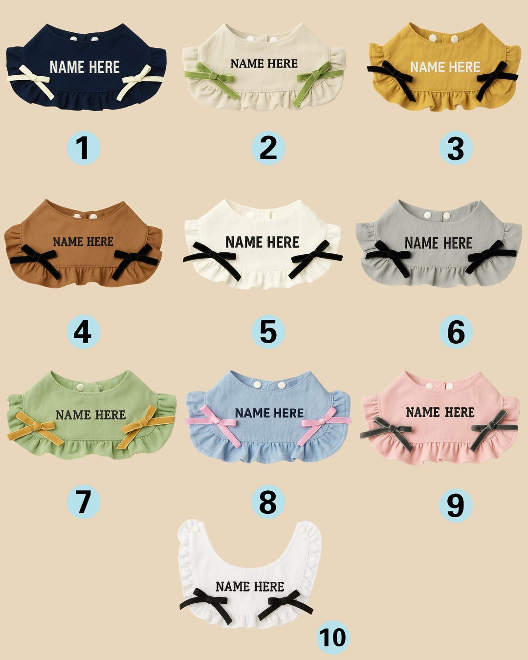 Custom Embroidered Pet Bib for Cat or Dog With Name – Ruffle Collar ...