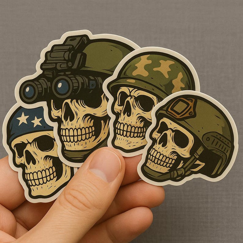 Military Skull Sticker Pack, Tactical, Camo, Night Vision & Patriotic ...