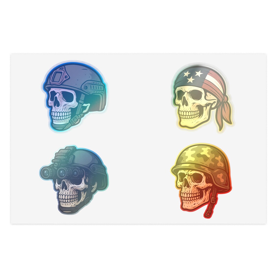 Military Skull Sticker Pack, Tactical, Camo, Night Vision & Patriotic ...