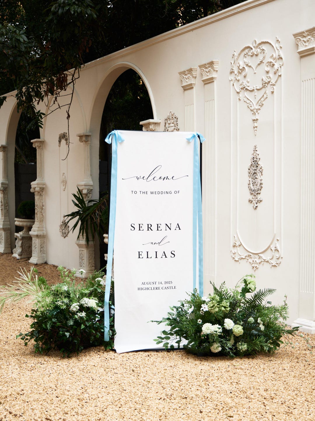 Custom Fabric Wedding Welcome Sign, Personalized Outdoor Wedding Banner ...
