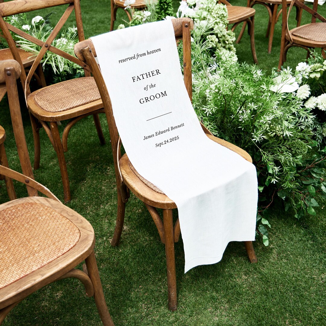 Linen Wedding Memorial Chair Sign, Loving Memory Wedding Sign, Custom ...