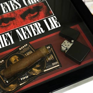 Scarface Wall Art Shadow Box Frame With Cigar Money and Lighter - the ...