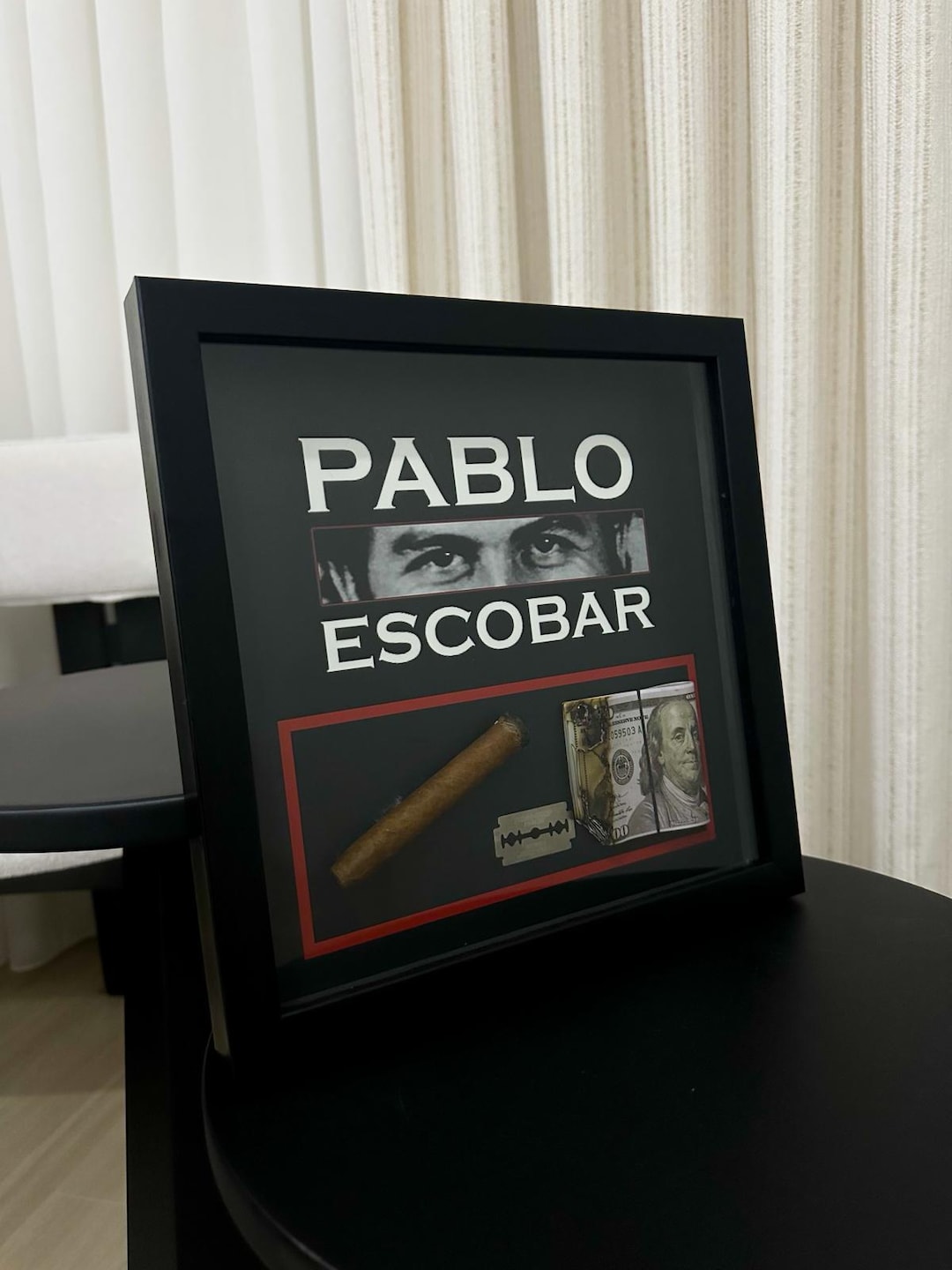 Pablo Escobar Inspired Shadow Box Art – Unique Gangster Wall Decor With ...