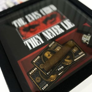 Scarface Wall Art Shadow Box Frame With Cigar Money and Lighter - the ...