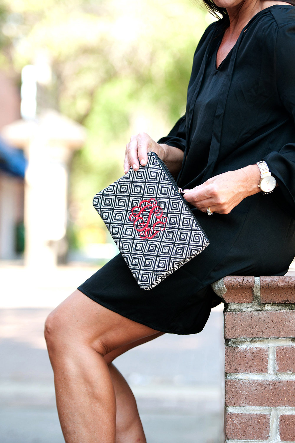 CLEARANCE Monogrammed Everly Black Diamond Clutch Purse | Etsy