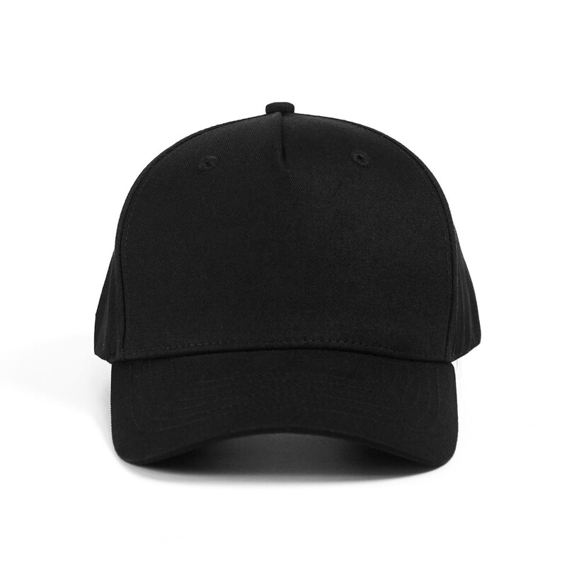 Classic Black Baseball Cap Unisex, Minimalist Adjustable Cotton Hat ...