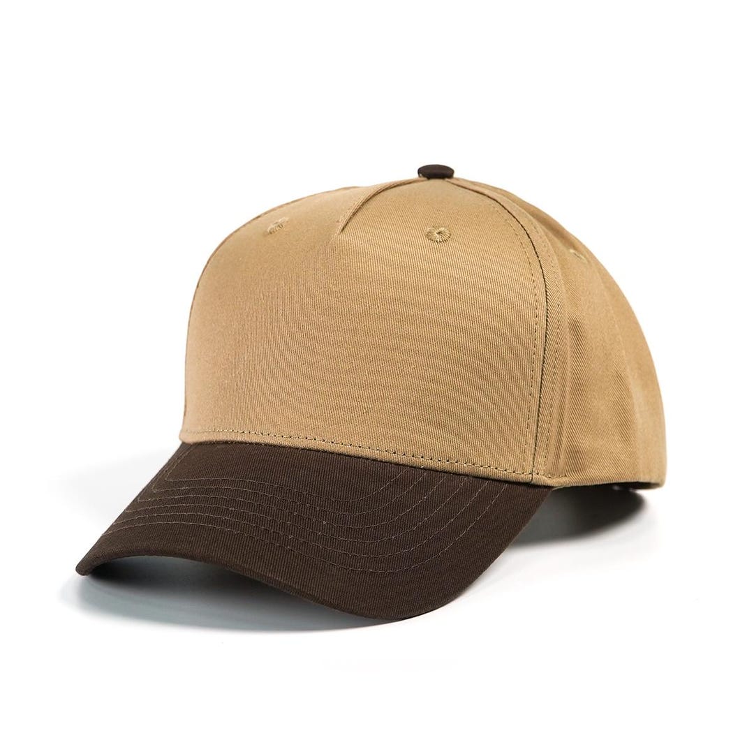 Two-tone Canvas Baseball Cap, Neutral Khaki Brown Dad Hat - Etsy