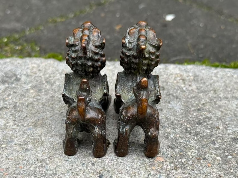 Mini Pair China Copper Fengshui Qilin Animal Pixiu Beast Wealth Bixie ...