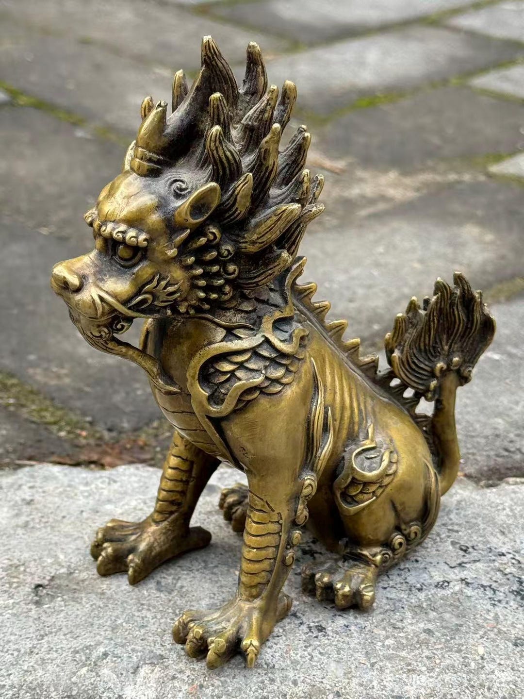 Copper Tibetan Di Ting Beast Pixiu Miniature Ornament Brass Nepal ...