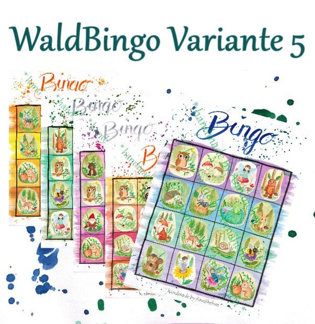 Bingo Cards Forest Motifs – PDF Download – Game for Children's ...