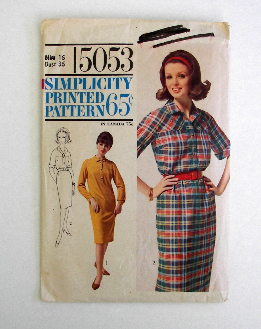 Simplicity 5053 Vintage Dress Pattern Misses Size 16 - Etsy