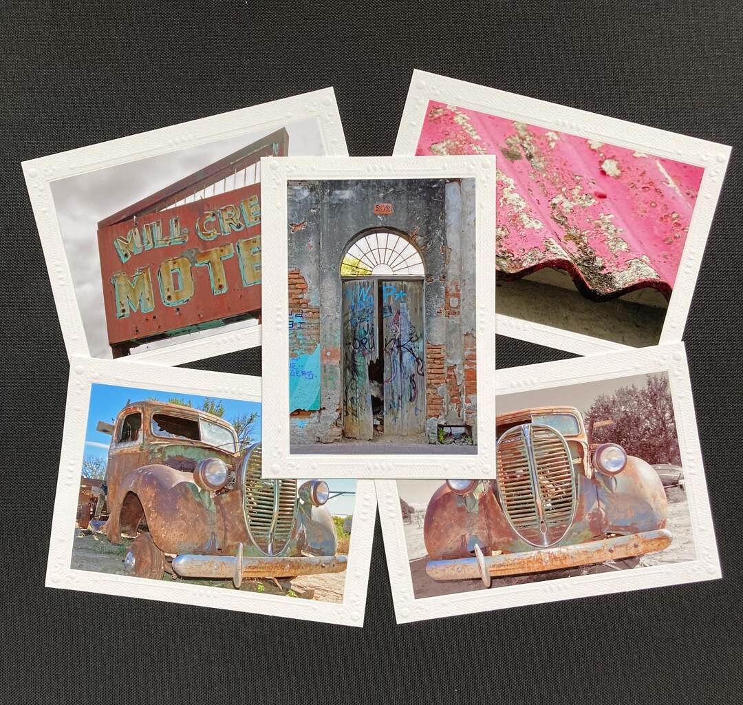 Photo Greeting Cards, 5 Card Set, Blank Inside, Weathered & Worn ...