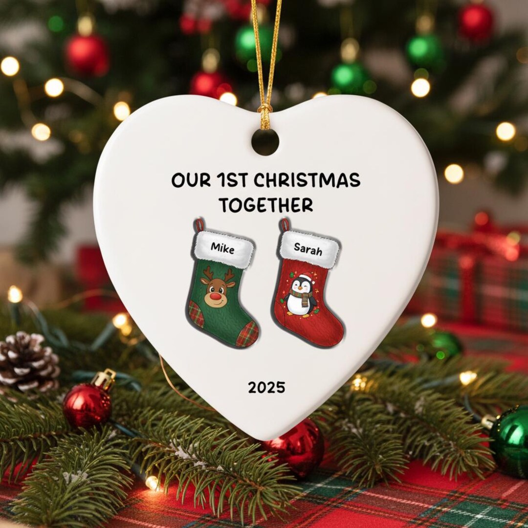 CUSTOMIZABLE 1st Christmas Together Ornament, PERSONALIZABLE Couple ...