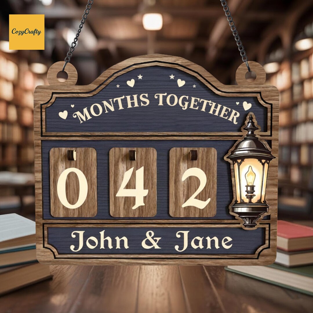 CUSTOMIZABLE Months Together Sign PERSONALIZABLE Wooden Couple ...