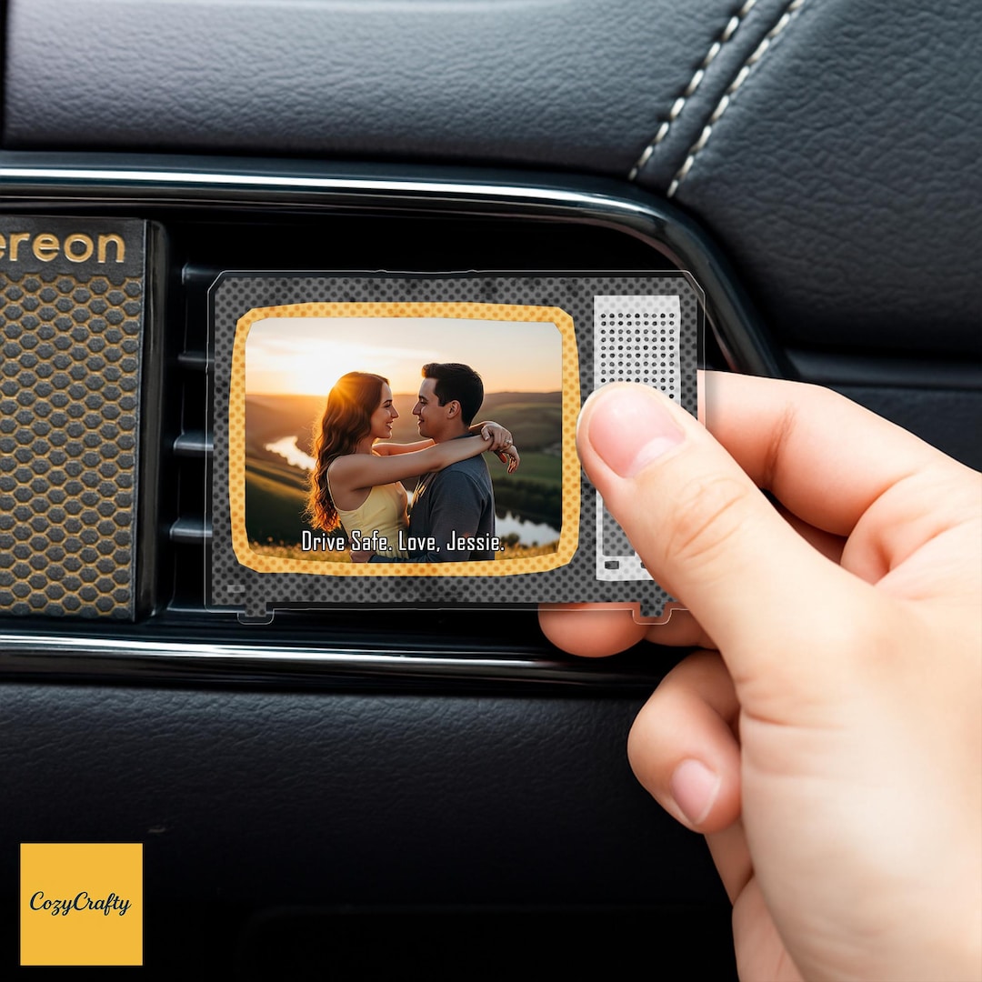 PERSONALIZABLE Photo Car Vent Card, CUSTOMIZABLE Drive Safe Love ...