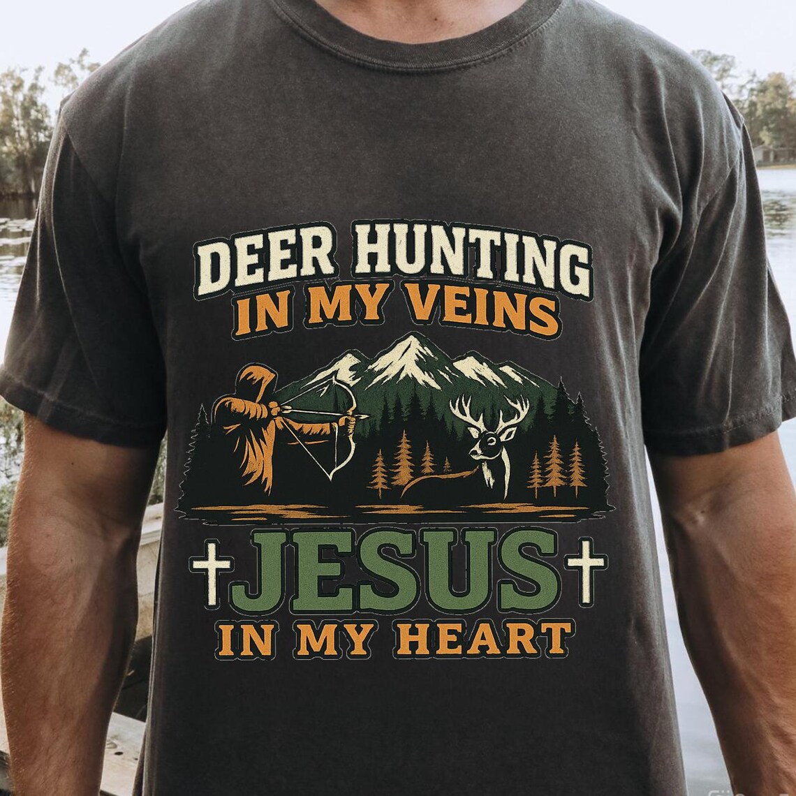 Deer Hunting in My Veins Jesus in My Heart PNG, Christian Hunter Quote ...