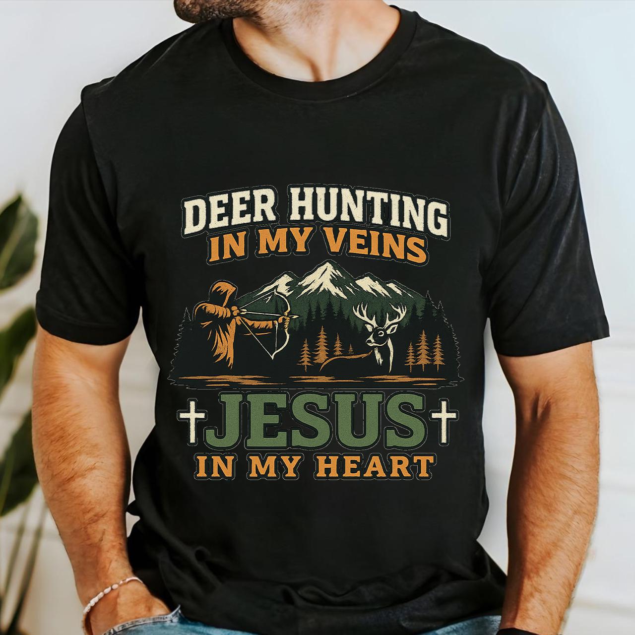 Deer Hunting in My Veins Jesus in My Heart PNG, Christian Hunter Quote ...
