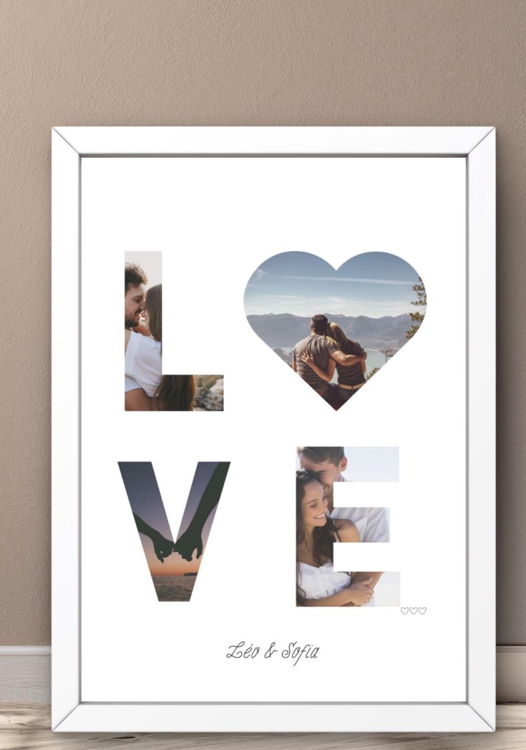 Custom Couple Photo Poster – LOVE Wall Art – Romantic Gift for ...