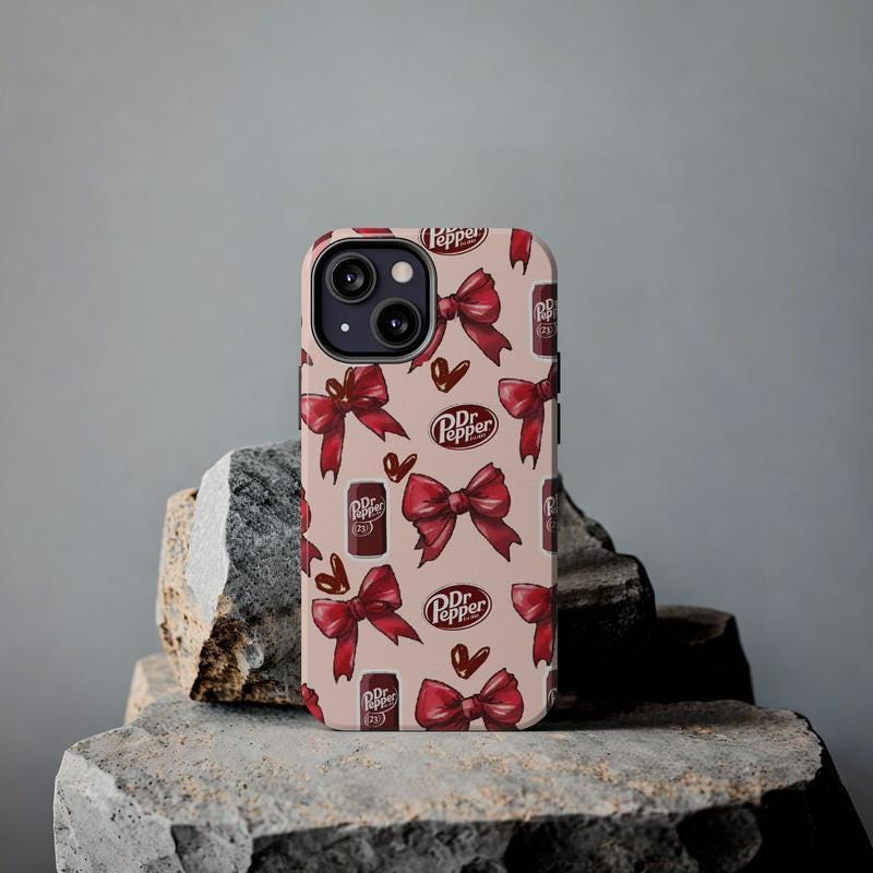 Coquette Dr Pepper Pink Bow Inspired Double Layer Phone Case | Cute ...