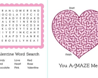 Printable Valentine's Day Activity Cards! Digital Download I Material ...