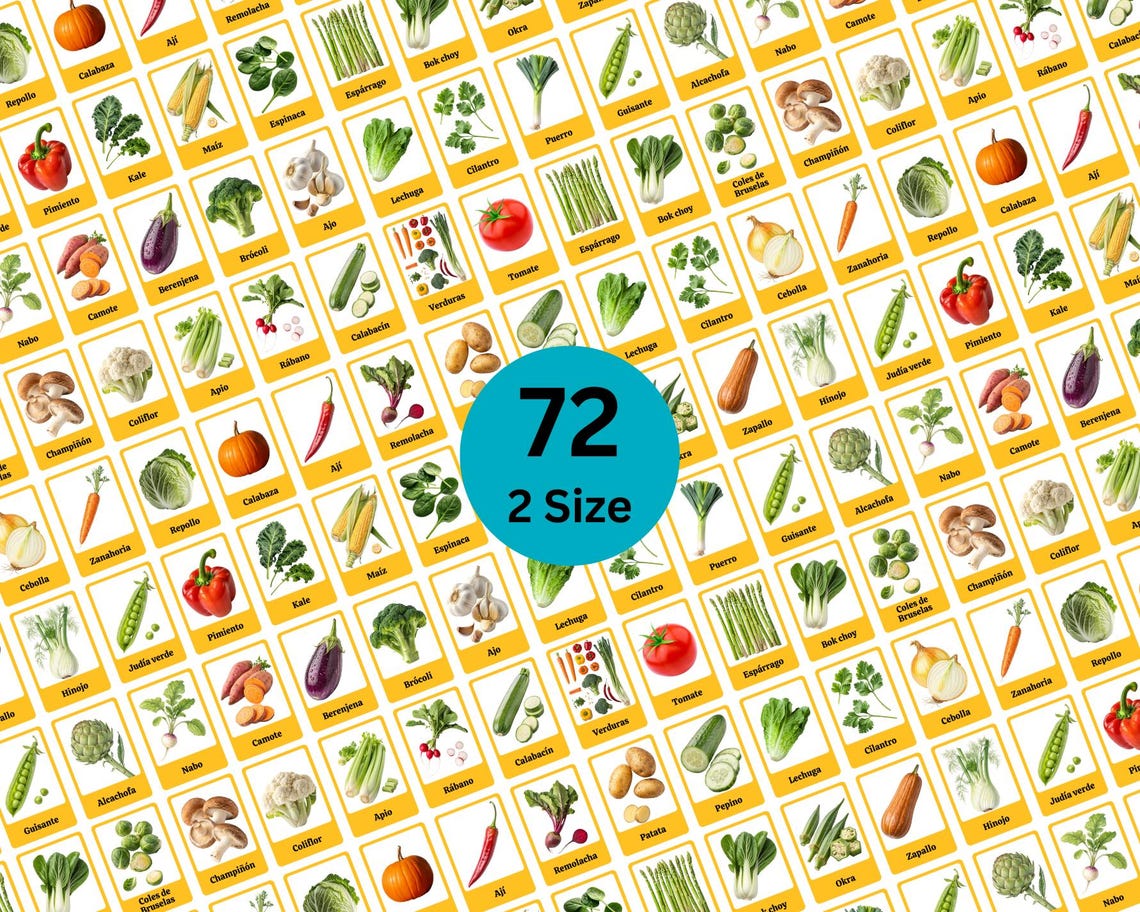 Tarjetas De Verduras - Spanish Flashcards - Vegetables Flashcards ...