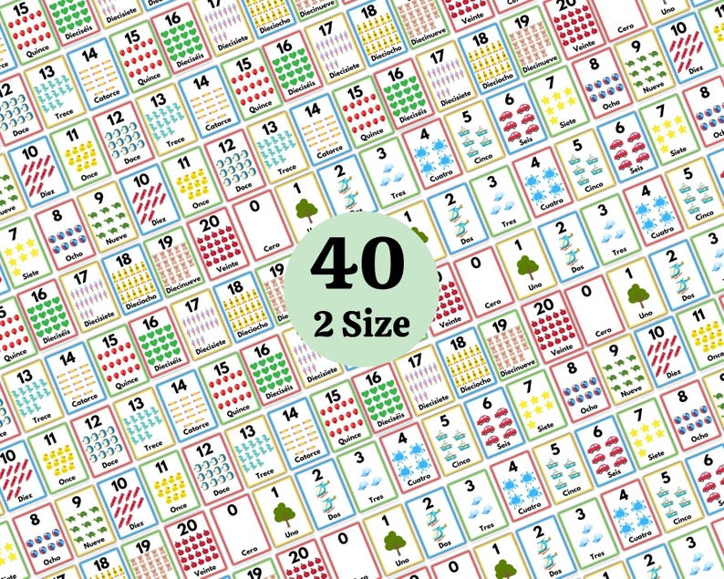 Tarjetas De Números - Spanish Flashcards -numbers Flashcards-preschool ...