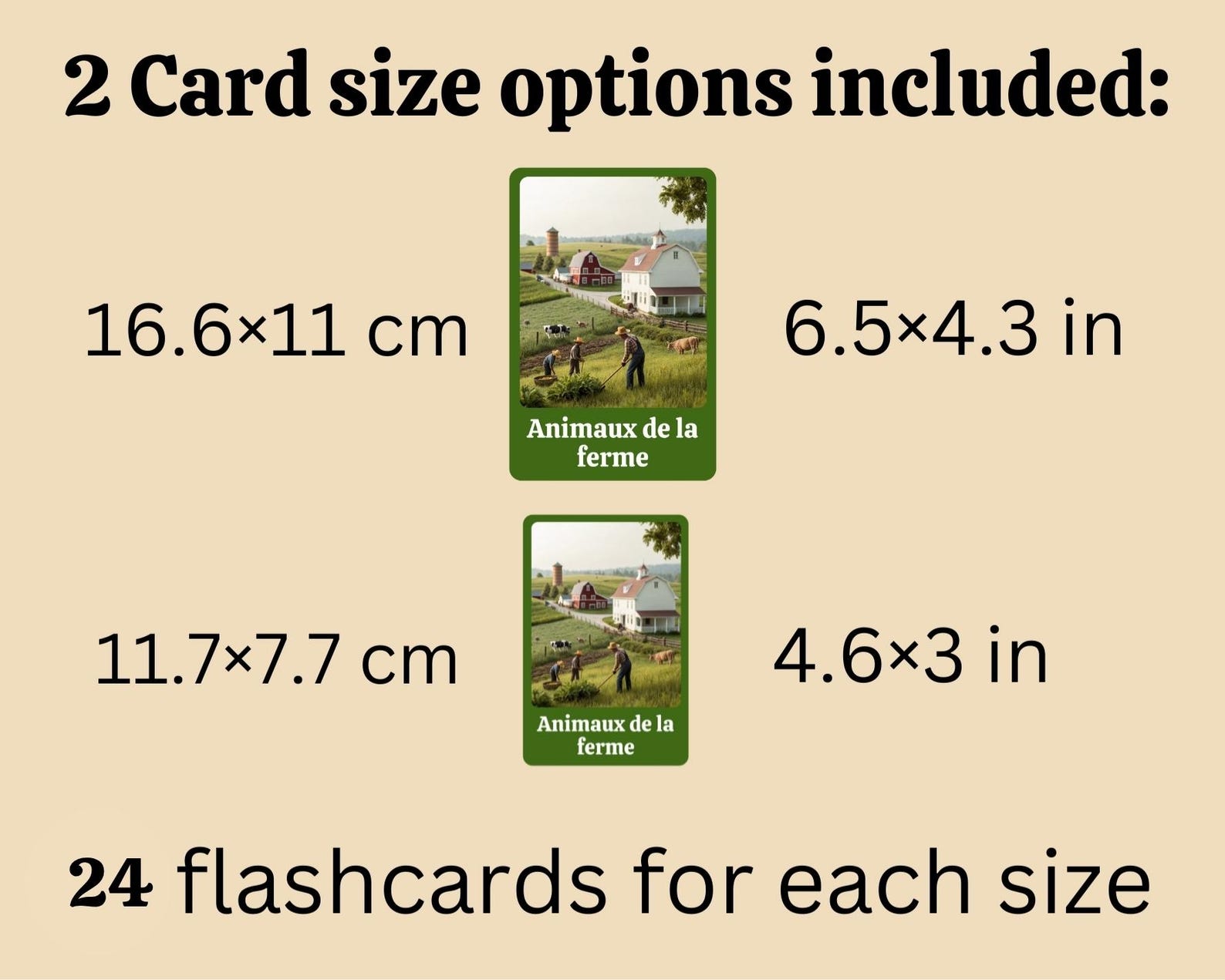 Cartes Des Animaux De La Ferme - French Flashcards - Farm Animals ...